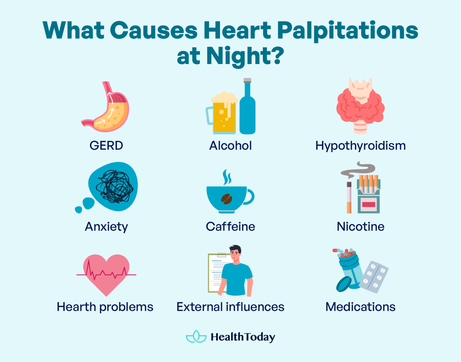 What Causes Heart Palpitations at Night? Risks and More - HealthToday